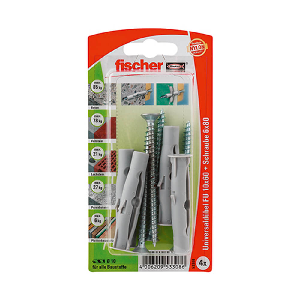 Uni-Dübel FU 10 x 60 SK/Schraube » Größe: 10 x 60 mm kaufen | A&J ...